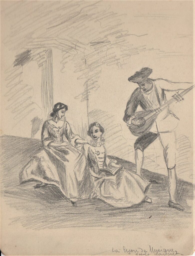 « La leçon de Musique. D’après Lancret » – Projet Mamina